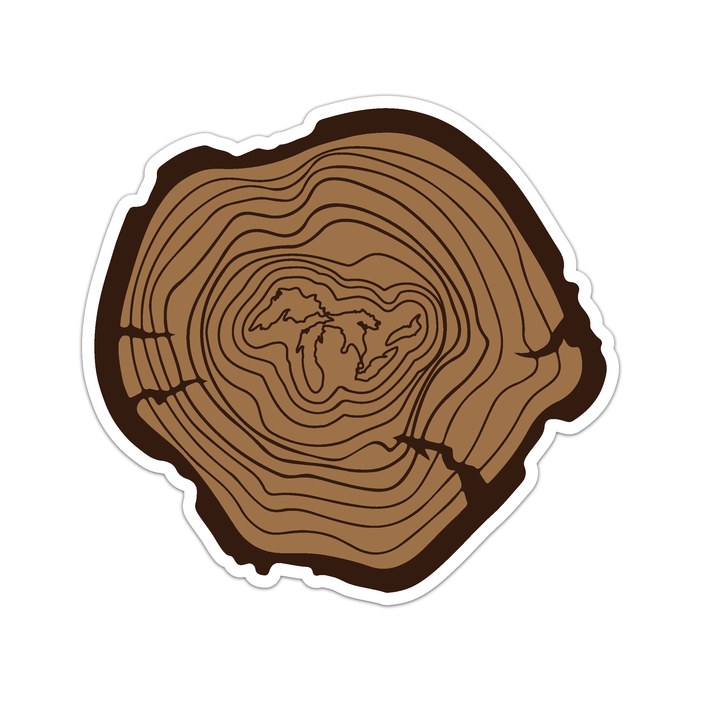 Great Lakes Tree Rings Sticker – Great Lakes Proud