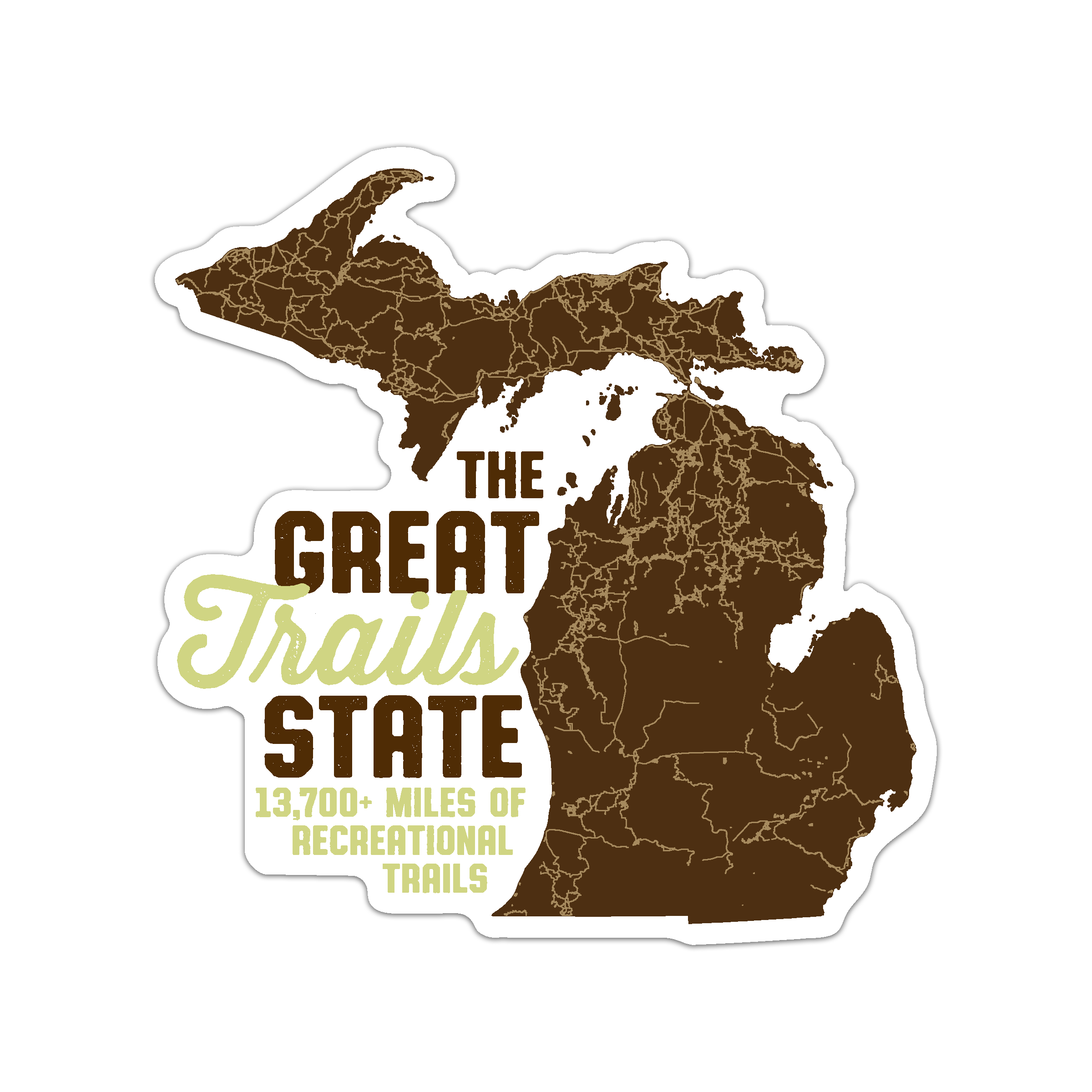 Great Trails State - MI Trails Sticker – Great Lakes Proud