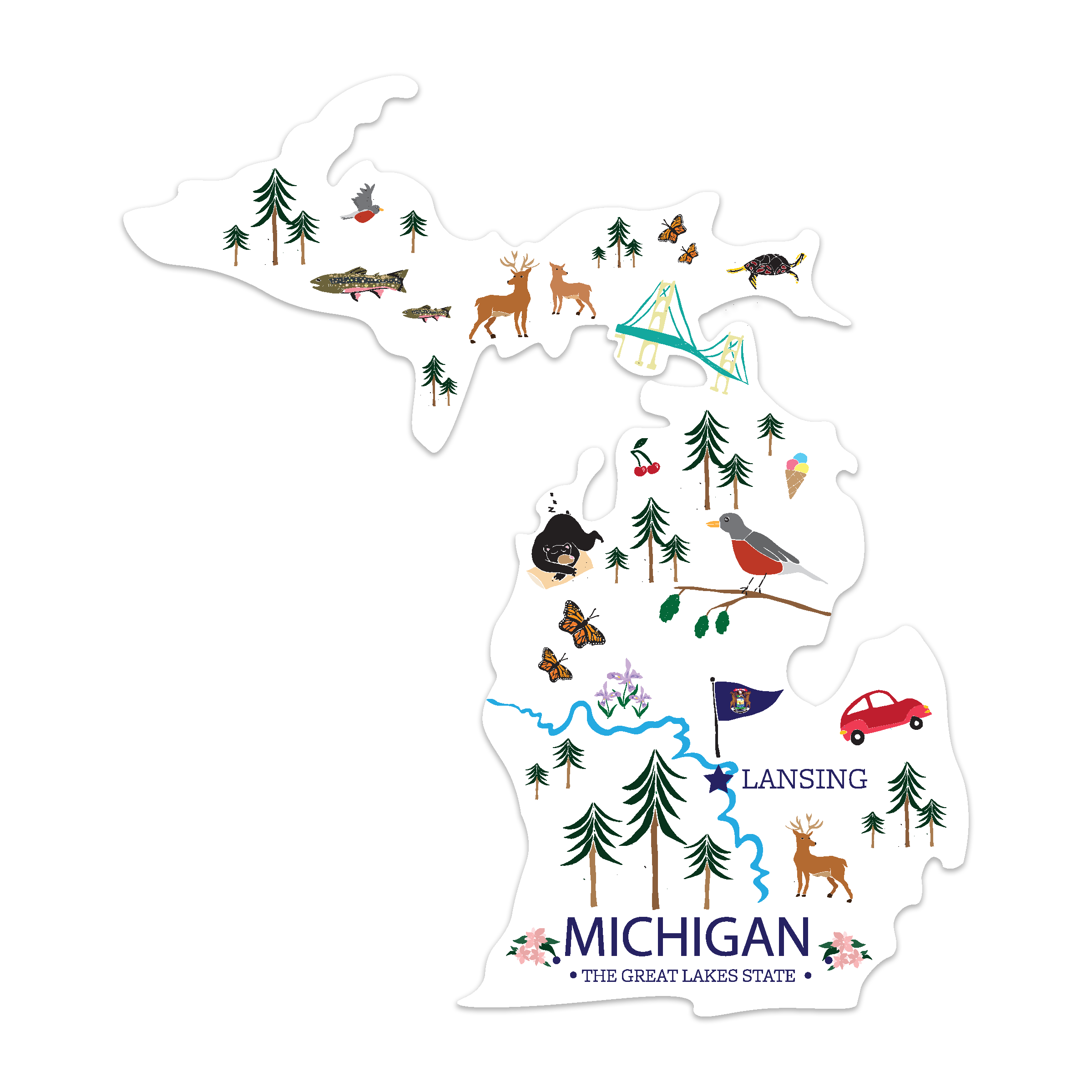 Mitten Illustrations Sticker | Great Lakes Proud | The Original Great ...