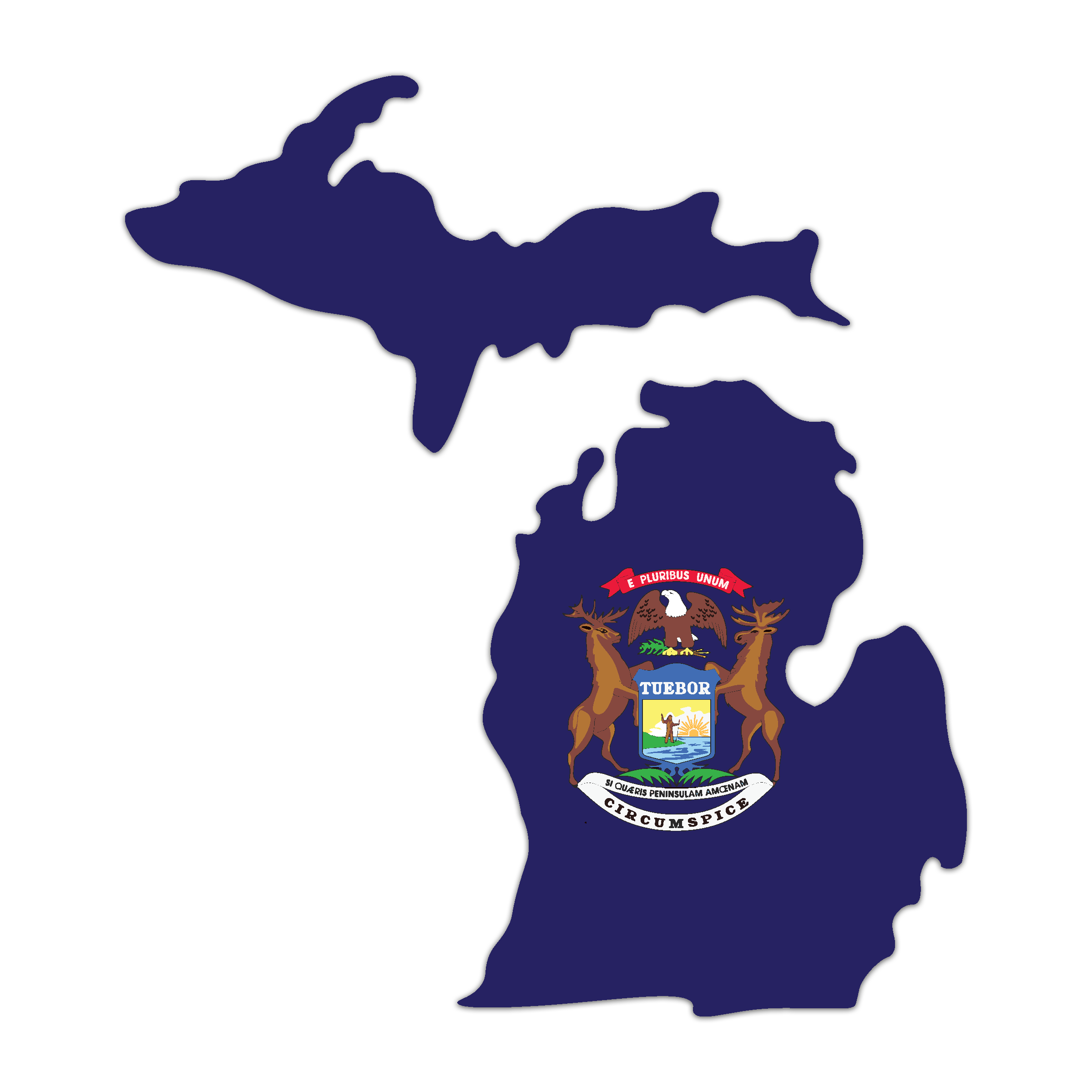 Mitten State Flag Sticker - Navy | Great Lakes Proud | The Original ...