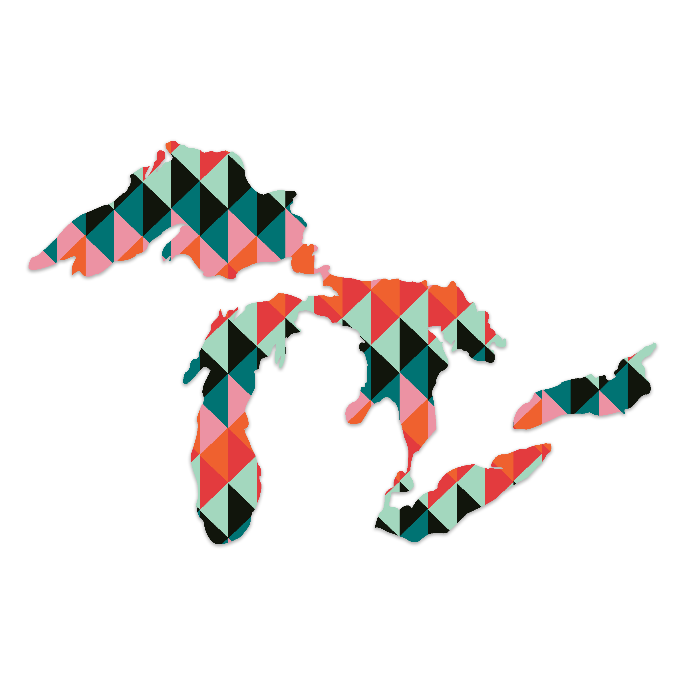 Great Lakes Triangles Sticker | Great Lakes Proud | The Original Great ...