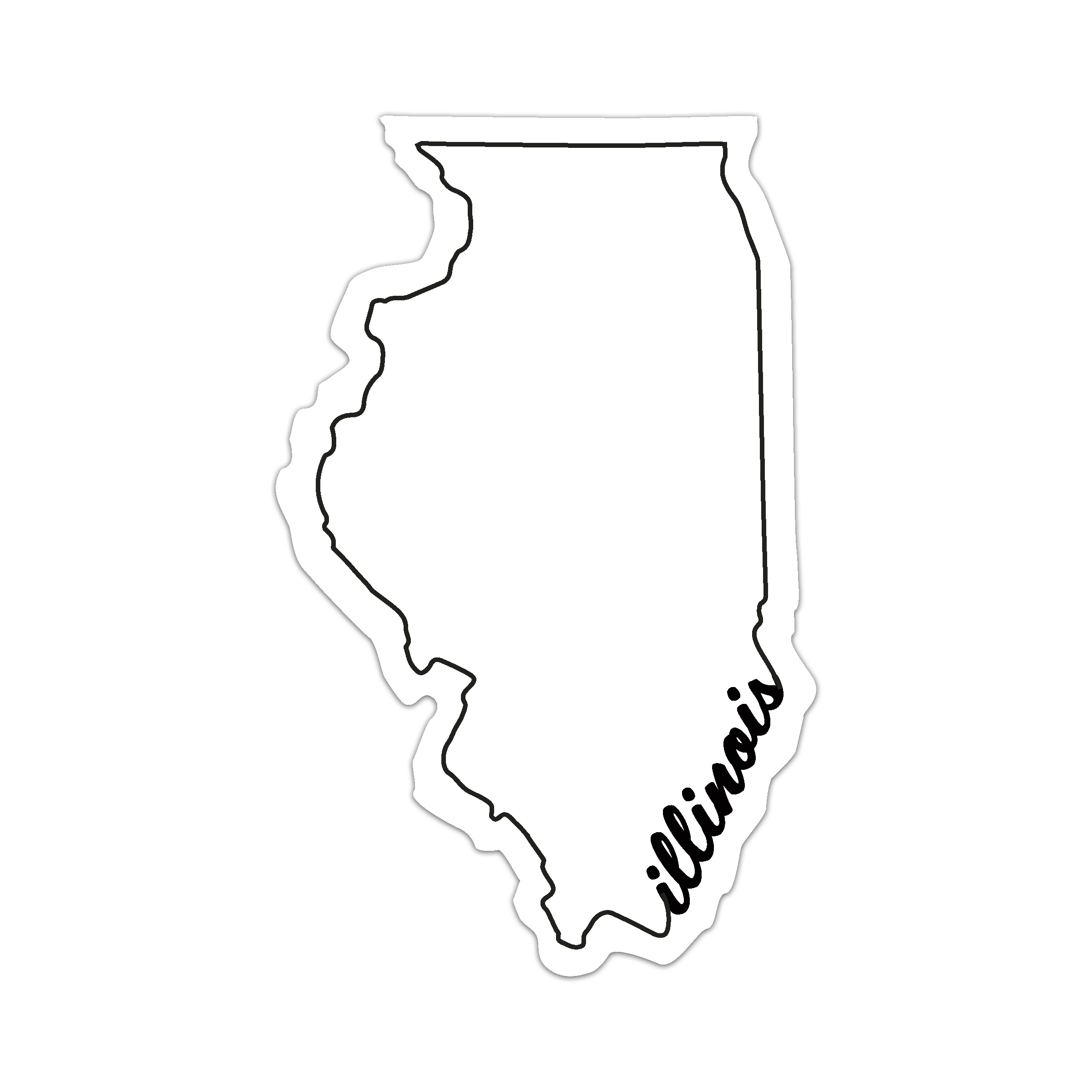 Illinois Cursive Outline Decal – Great Lakes Proud