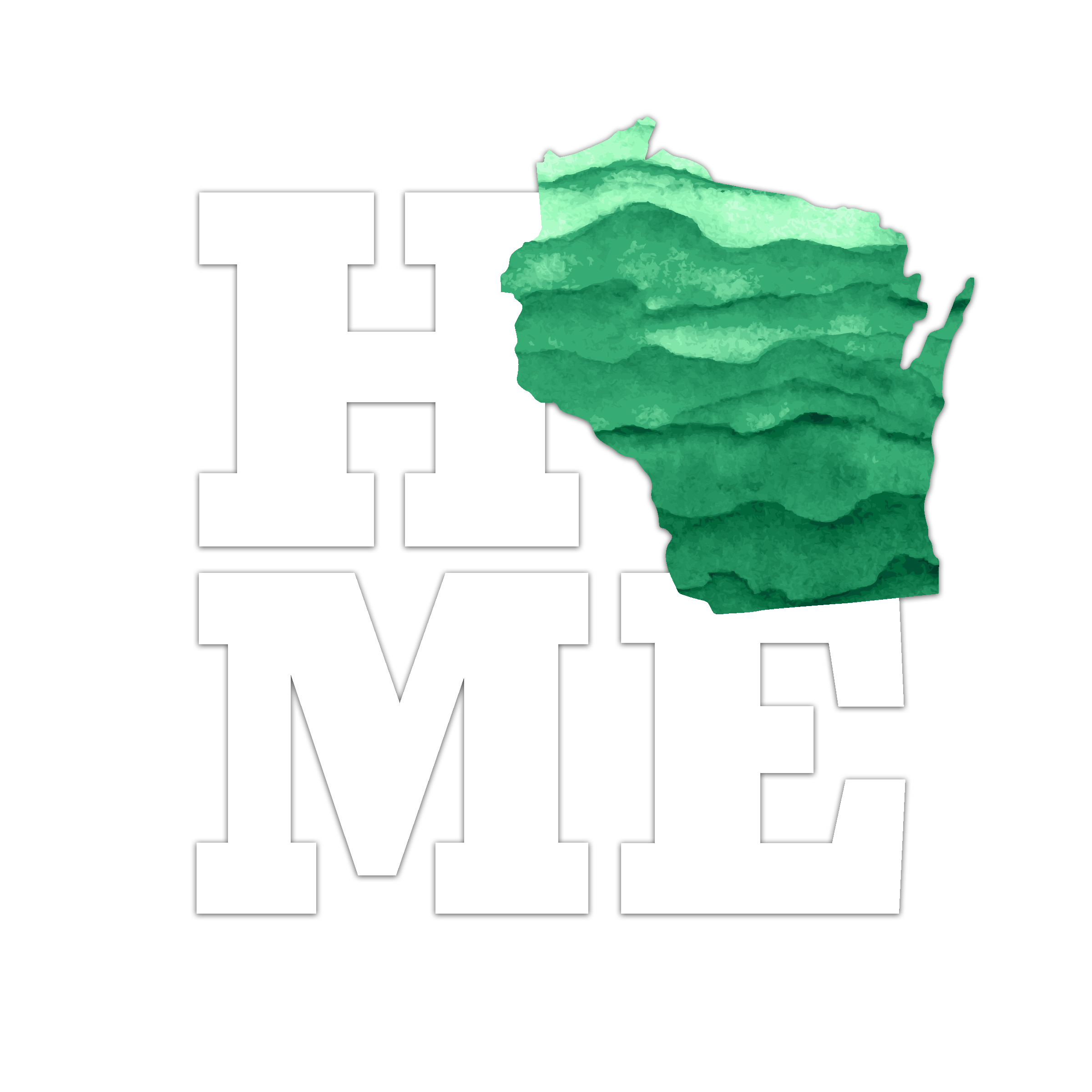 Wisconsin Block HOME GRWAVE Decal – Great Lakes Proud