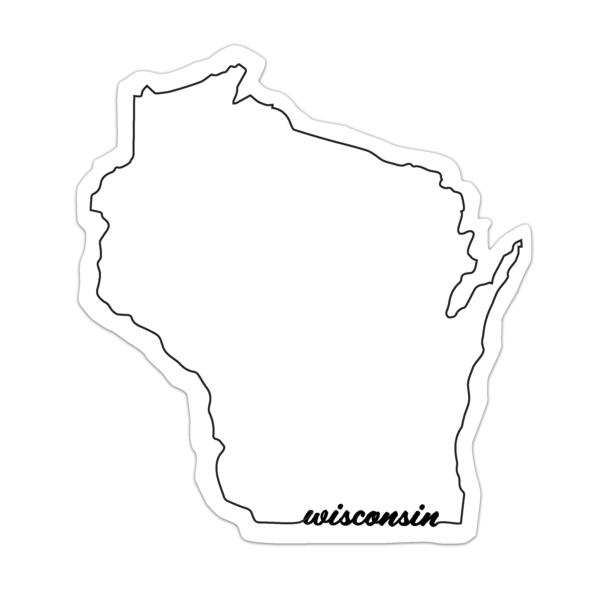 Wisconsin Cursive Outline Decal – Great Lakes Proud