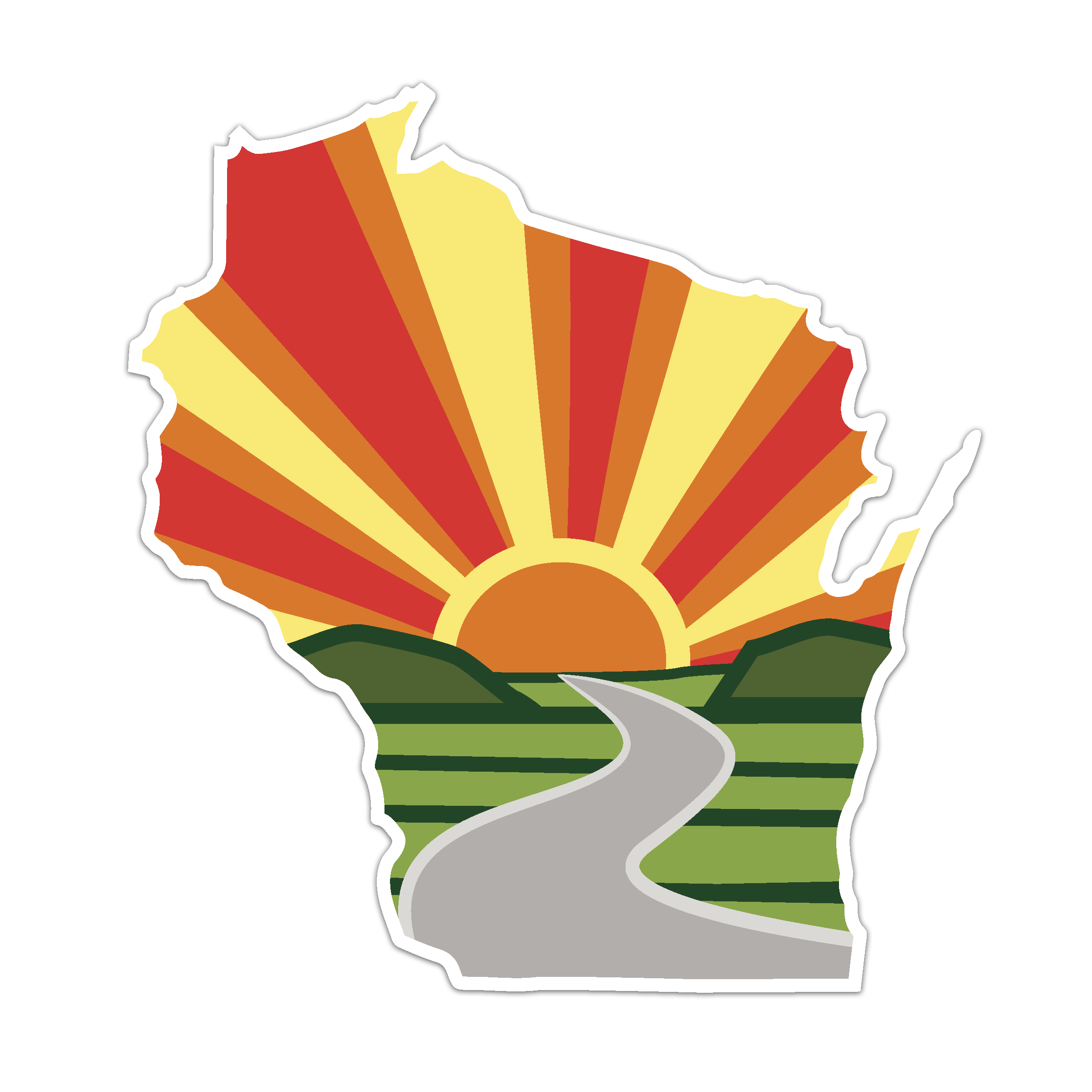 Wisconsin Landscape Sunrise Decal – Great Lakes Proud